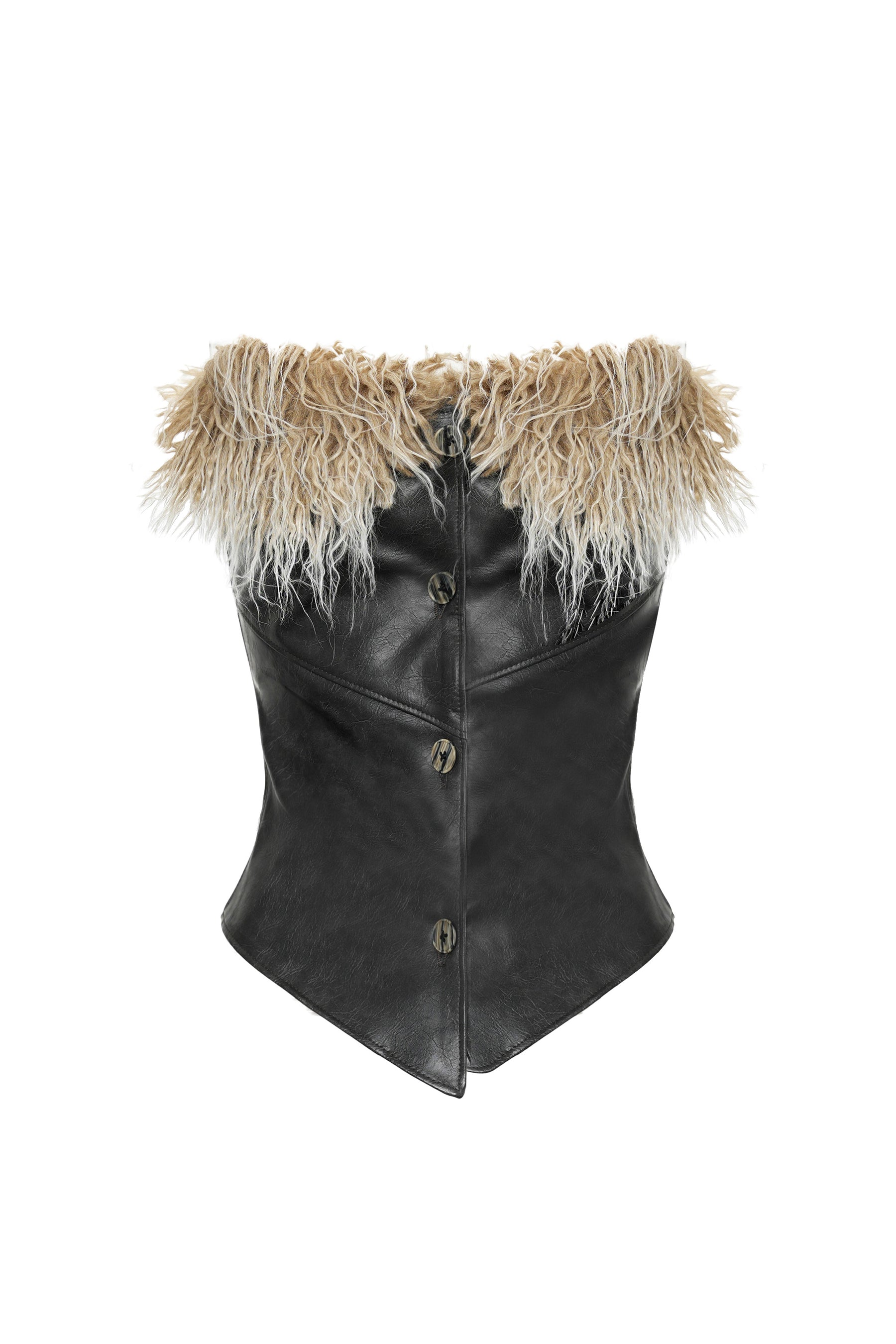 VICE CITY leather fur tube top – Dragon Star